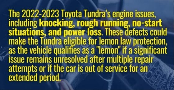 2024 Toyota Tundra Engine Lawsuit: Do You Have a Claim? - The Lemon Law ...